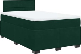 Box spring postel s matrací tmavě zelená 120x190 cm samet 3286261