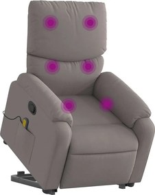 Zvedací masážní polohovací křeslo taupe textil 3204844