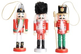 Závěsná vánoční dekorace NUTCRACKER louskáček 836065 (3 ks)