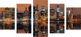 5-dílný obraz město Manhattan Varianta: 100x50