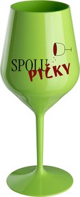 SPOLUPIČKY - zelená nerozbitná sklenice na víno 470 ml
