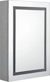LED koupelnová skříňka se zrcadlem betonově šedá 50x13x70 cm 326488