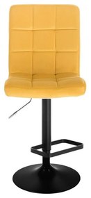 LuxuryForm DESIGN Barová židle TOLEDO VELUR na černém talíři - žlutá