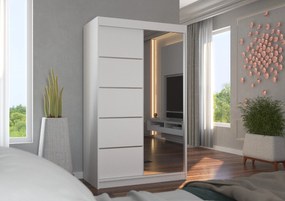 ADRK Šatní zrcadlová skříň posuvná NICEA W 120, bílá