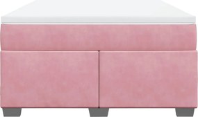 Box spring postel s matrací růžová 140x200 cm samet 3285292