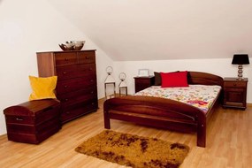 MPE, PAVLA 140x200 postel z masivního dřeva, dekor borovice, olše, dub, ořech