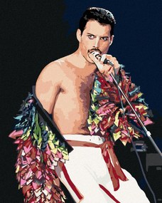 zuty malování podle čísel - freddie mercury, 80x100 cm, vypnuté plátno na rám