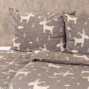 4Home Flanelové povlečení Happy reindeer, 160 x 200 cm, 70 x 80 cm