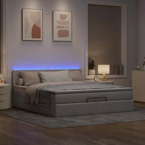 Osmanský rám postele s matracíes taupe 200x200cm textil 3312337