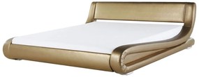 Vodní postel AVIGNON kožená zlatá 180x200 cm Beliani