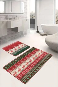 Sametové koupelnové předložky v sadě 2 ks 60x100 cm Merry Christmas – Mila Home