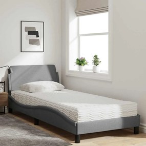 Postel s matrací Dover světle šedá 90 x 190 cm textil 3208304