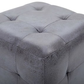 vidaXL Marketos Taburety 2 ks šedé 30 x 30 x 30 cm umělá broušená kůže