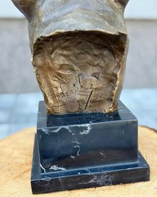 Bronzová socha - Francouzský buldok - busta