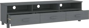 TV stolek HAMAR tmavě šedý 158 x 40 x 40 cm masivní borovice 340474