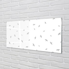 akrylový obraz šedé ptáků 100x50 cm