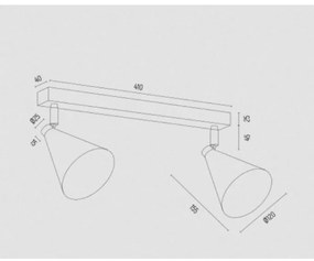 Argon 7170 - Bodové svítidlo LUCINDA 2xE14/7W/230V černá