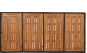 Zahradní stůl s dřevěnou deskou černý 190x90x75 cm polyratan 319905