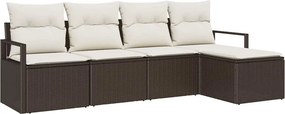 Set pohovek 5 ks Hnědá polyratan 3346338