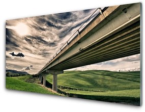 Obraz na skle Dálnice Most Údolí 125x50 cm