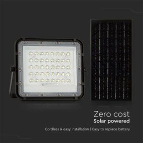 LED Venkovní solární reflektor LED/10W/3,2V IP65 4000K černá + DO