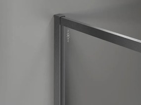 Mexen Kioto-F, sprchová zástěna s rámem 100 x 202 cm, 8 mm čiré sklo, grafitový profil, 800-100-104-66-00
