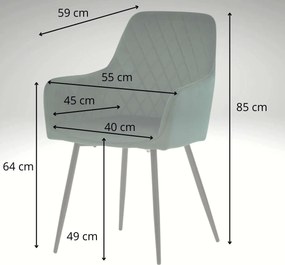 Vikio Jídelní set pro 4 osoby 160x90 cm soft dub noha X zelená židle s područkami VJS226-4Z