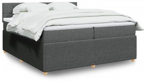 Box spring postel s matrací tmavě šedá 200x200 cm textil