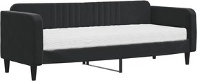 Válenda s matrací černá 80 x 200 cm samet 3197036