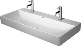 Duravit DuraSquare - Dvojumyvadlo nábytkové 100x47 cm, bez přepadu, 2 otvory pro baterie, DuraCeram, WonderGliss, bílá 23531000721