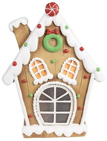 Hnědá svítící perníková chaloupka Gingerbread House - 27*11*36 cm