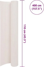 Oboustranný zahradní plot 110 x 400 cm bílý 317156