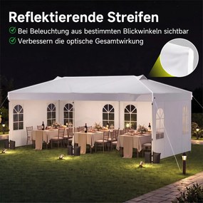 Costway Pavilon výškově nastavitelný párty stan s 6 bočními stěnami a bílými
