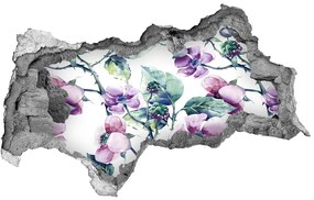 Wallmuralia Nálepka 3D díra na zeď Květy ostružiny 95x73 cm