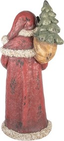 Červená vánoční dekorace Santa se stromečkem - 35*28*83 cm
