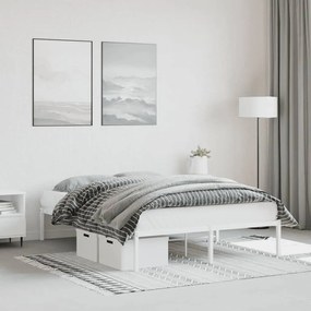 Kovový rám postele bílý 135 x 190 cm
