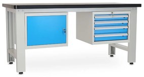 Dílenský stůl Solid MDF-14, 180 cm, 2 závěsné boxy, černá