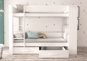 ADRK Furniture Patrová dvoulůžková postel s matracemi GARET 200x90 CH-Gar-W+ANT-230+M-E2124