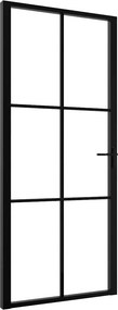 Interiérové dveře ESG sklo a hliník 93 x 201,5 cm černé 151204