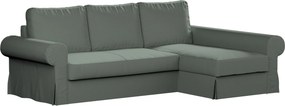 Potah na pohovku IKEA Backabro rozkládací se šezlongem barva zelená látka pletený vzor