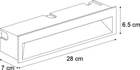Sada 6 moderních zapuštěných nástěnných svítidel černá 28 cm vč. LED IP65 - Mert