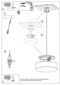 Sollux SL.0120 - Lustr na lanku ARENA 45 3xE27/15W/230V bílá