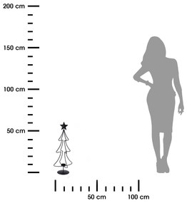 Kovový svícen Tree, 21x55 cm, černá