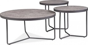 Casarredo - Komfort nábytek Konferenční stolek DEMETER set 3 kusů,  beton/černá mat