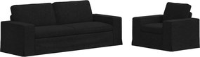 Set pohovek 2 ks Černá textil 3407590