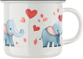 Keramický retro hrnek "Zamilovaní sloni", Keramický retro 500 ml