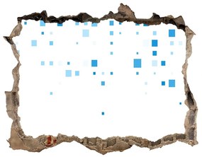 Wallmuralia Samolepící díra na stěnu Modré čtverce 95x64 cm