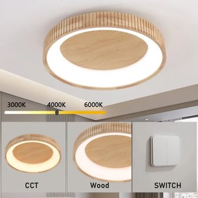 Brilagi - LED Stropní svítidlo FALCON WOOD MODERN LED/40W/230V pr. 60 cm dřevo