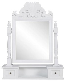 vidaXL Toaletní stolek s hranatým sklopným zrcadlem MDF