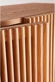 Skříňka v dekoru jasanu s dírou na kabely v přírodní barvě 100x140x45 cm Sion – Jotex